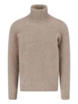 DRUMOHR DRUMOHR 100% Lambswool Crewneck Sweater Beige