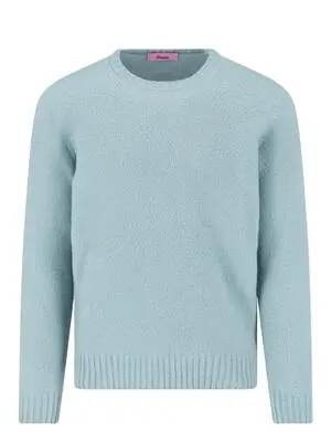 DRUMOHR DRUMOHR 100% Lambswool Crewneck Sweater Light Blue
