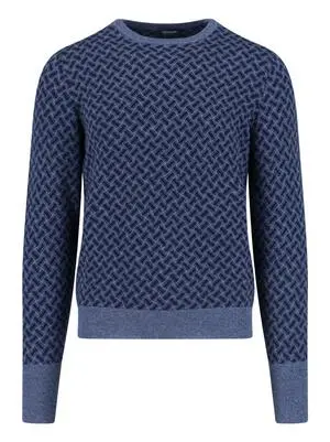 DRUMOHR Drumohr Men's Geometric Jacquard Crewneck Sweater
