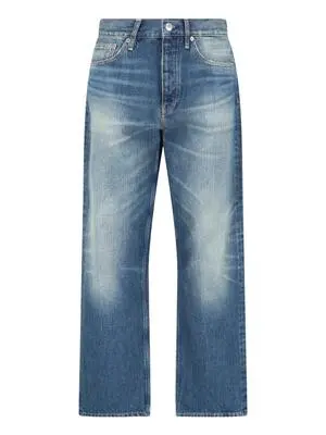SUNFLOWER Motif Denim Jeans - Blue