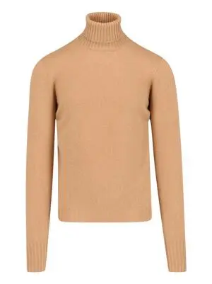 DRUMOHR 100% Cashmere Turtleneck Sweater - Brown