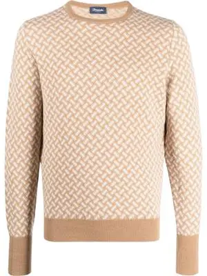 DRUMOHR DRUMOHR 100% Cashmere Crewneck Sweater Beige
