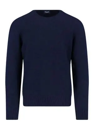 DRUMOHR 100% Cashmere Crewneck Sweater - Blue