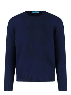 DRUMOHR 100% Lambswool Crewneck Sweater - Blue