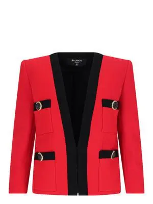 Balmain Tailored Jacket With Button Detail - Red