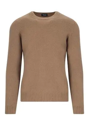 DRUMOHR 100% Lambswool Turtleneck Sweater - Brown