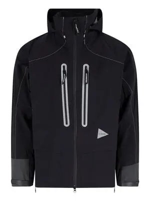 AND WANDER 100% Nylon Lightweight Utility Zip-up Jacket - Black