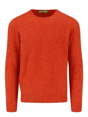 DRUMOHR 100% Lambswool Crewneck Sweater - Orange
