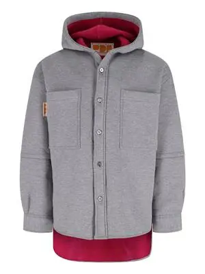 PDF Virgin Wool Blend Knit Sweater - Grey