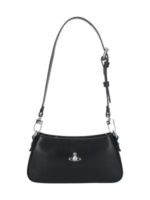 VIVIENNE WESTWOOD Italian Cow Leather Shoulder Bag - Black