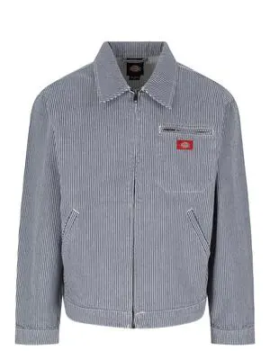 Dickies Stripe Cotton Zip-up Chore Jacket - Blue