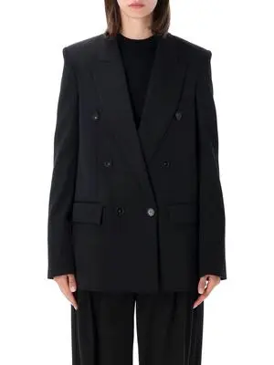 STELLA MCCARTNEY STELLA MCCARTNEY Oversized Double-Breasted Wool Blazer With Peak Lapels