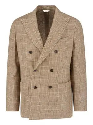 Boglioli Double-breasted Linen Blazer - Multicolour