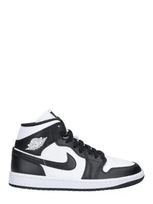 Nike Calfskin Leather Mid-top Sneakers - Black