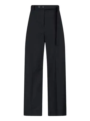 EUDON CHOI 100% Virgin Wool Tailored Trousers - Black