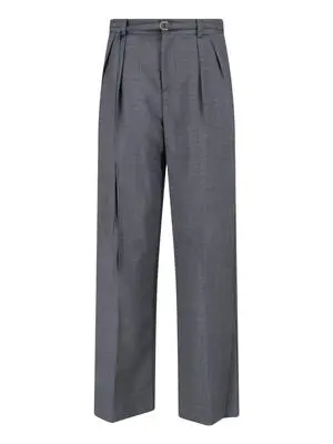 EUDON CHOI 100% Virgin Wool Tailored Trousers - Grey
