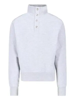 ENTIRE STUDIOS ENTIRE STUDIOS Mock Neck Button-Front Sweatshirt Grey
