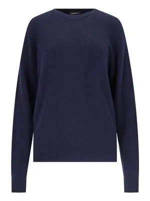 CANESSA 100% Cashmere Crewneck Sweater - Blue