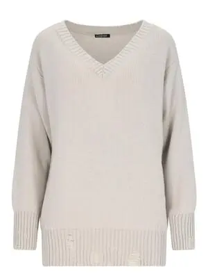 CANESSA 100% Cashmere Crewneck Sweater - Grey