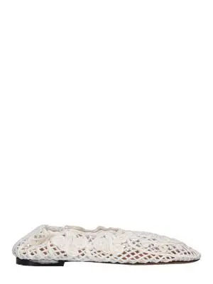 ODISSI Woven Lace Flat Shoes - White