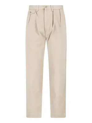 Polo Ralph Lauren 100% Cotton Tailored Pleated Trousers - Beige