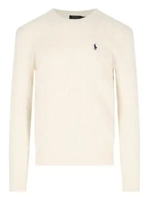 Polo Ralph Lauren Polo Ralph Lauren Men's Cable-Knit Cotton Crewneck Sweater Cream