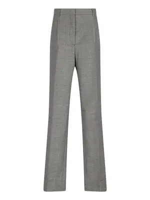 Prada 100% Wool Tailored Trousers - Grey
