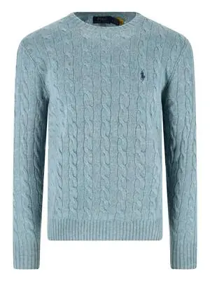 Polo Ralph Lauren POLO RALPH LAUREN Cable-Knit Crewneck Sweater Light Blue