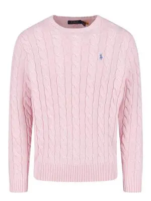 Polo Ralph Lauren Cable-knit Crewneck Sweater - Pink