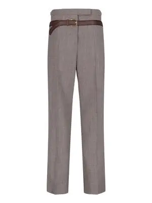 Prada Tailored Wool-blend Trousers - Brown