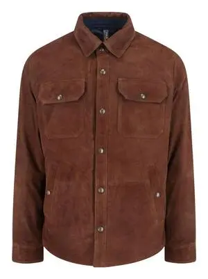 Polo Ralph Lauren Goat Suede And Recycled Polyester Jacket - Brown