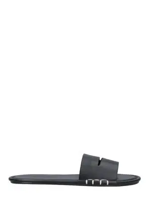 JW Anderson J.W. Anderson Flat Calf Leather Slide Sandals Black