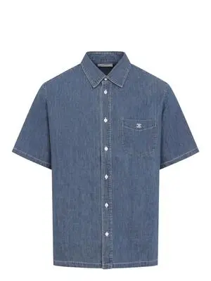 Celine Cotton Bowling Shirt - Blue