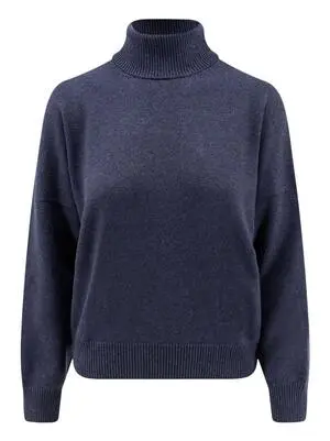 Brunello Cucinelli Cashmere Turtleneck With Monili Detail - Multicolor