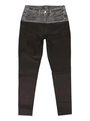 Amiri Contrast Leather Skinny Jeans /aged - Black