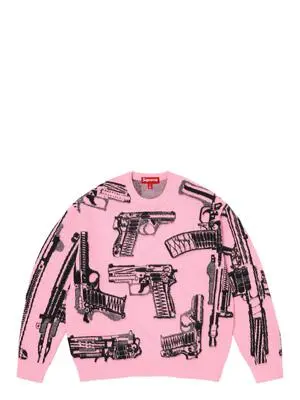Supreme Graphic Print Crewneck Sweater - Pink