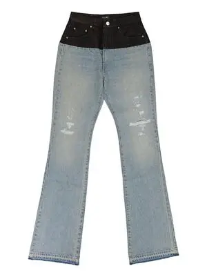 Amiri Bootleg Leather Straight Fit Jeans - Blue