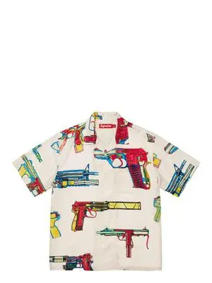 Supreme Guns Silk Short-sleeve Shirt 'stone - Grey