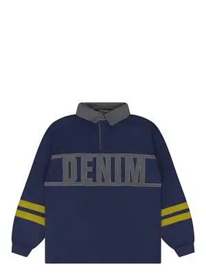 DENIM TEARS Sport Rugby Shirt With Graphic Detail - Blue