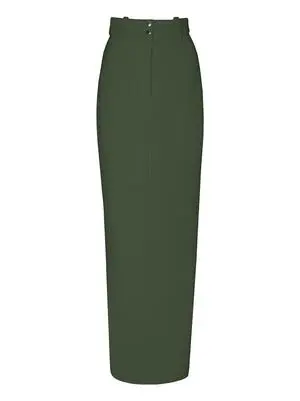 VESTIAIRE D'UN OISEAU LIBRE Khaki Cashmere Pencil Skirt - Green