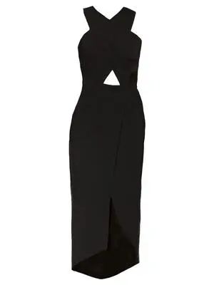 MIRIMALIST Halterneck Cut-out Midi Dress - Black