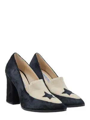 ROSAMUND MUIR LONDON Calf Hair Loafers With Star Detail - Black