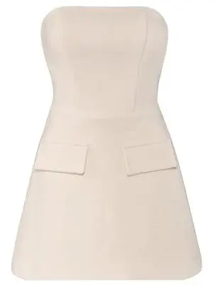 VESTIAIRE D'UN OISEAU LIBRE Wool Off-the-shoulder Dress - White