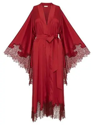 AVENUE 8 Lace Detailed Maxi Robe - Red