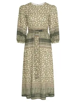 LATELIER LONDON Marion Floral Midi Dress - Green