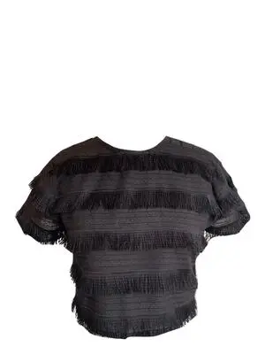 MIRIMALIST Fringe Crop Top - Black