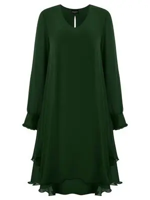 JAMES LAKELAND Long Sleeve Wave Hem Dress - Green