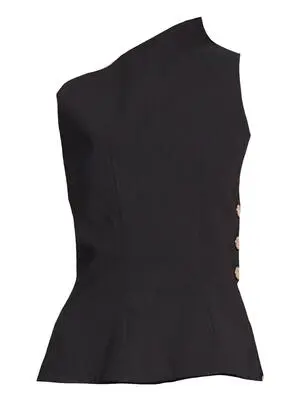 MIRIMALIST Eccentric Asymmetrical One-shoulder Top - Black