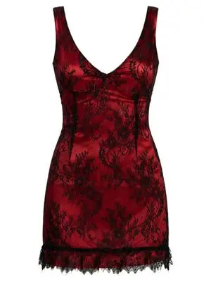 AMORTIZIA Scarlet Lust Lace Mini Dress - Red