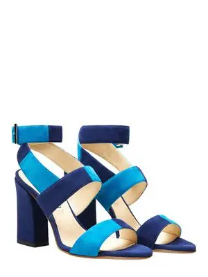 ROSAMUND MUIR LONDON Stefana Sapienza Block Heel Sandals - Blue
